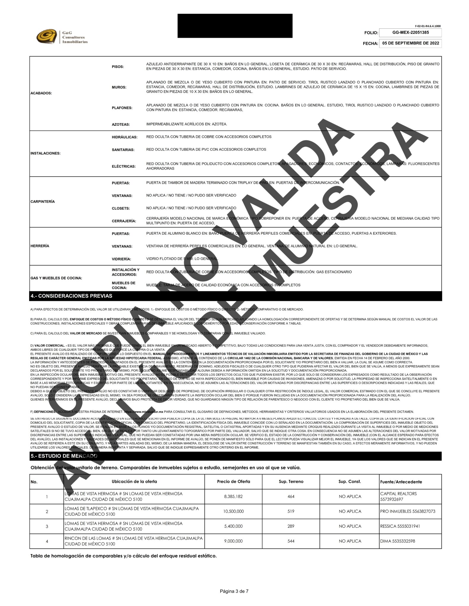 Formato de Avalúo Comercial Con Visita de Inspección. - Mi Valuador